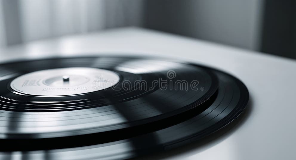 A Stack of Black Vinyl Records on a White Surface. Stock Image - Image ...