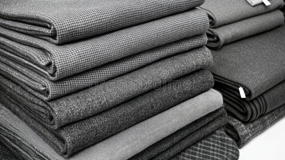 A Stack of Black and White Fabric Stock Photo - Image of design, canvas ...