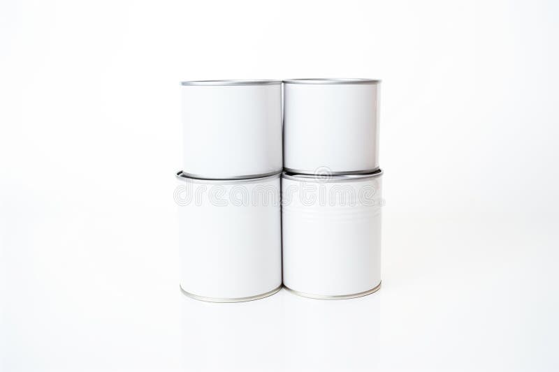 Stack of Blank Aluminum Cans Against a White Backdrop Stock Image ...