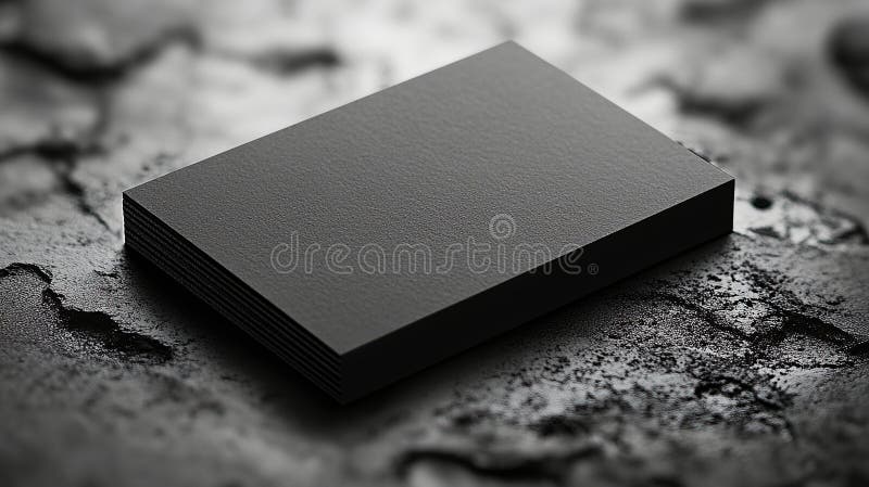 Stack of Blank Black Business Cards on Dark Textured Surface Stock ...