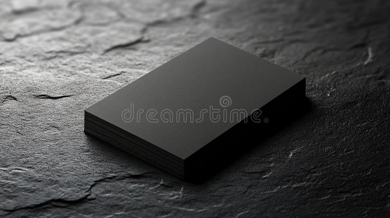 Stack of Blank Black Cards on Dark Surface Stock Illustration ...