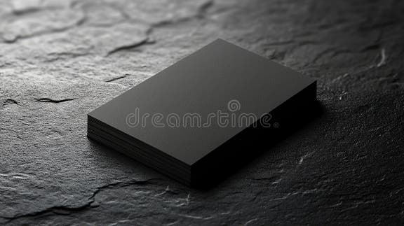 Stack of Blank Black Cards on Dark Surface Stock Illustration ...