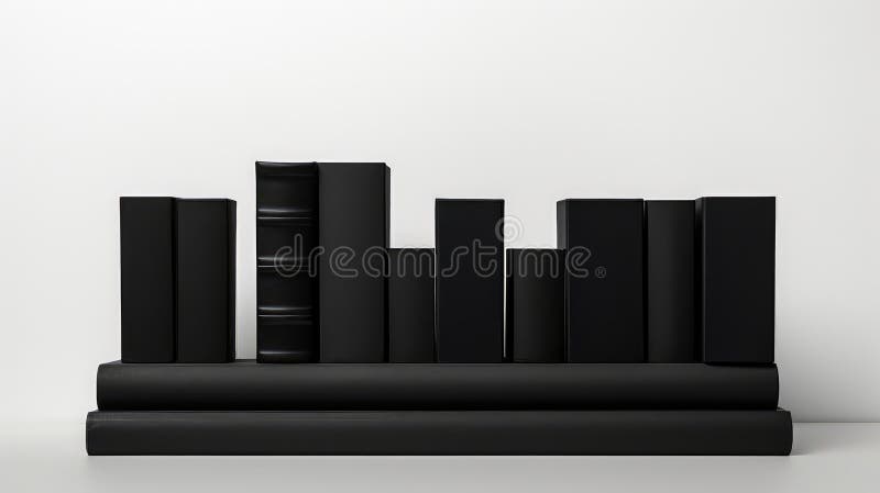 Stack blank book black stock illustration. Illustration of contrast ...