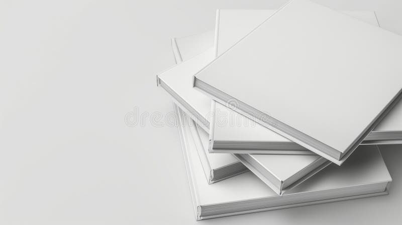 Stack of Blank Books with Space for Mockup on White Background ...