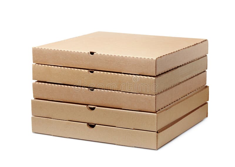 Stack of Blank Brown Cardboard Pizza Boxes Stock Image - Image of ...