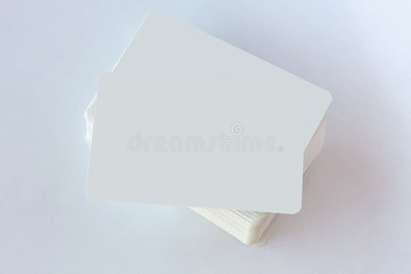Stack of Blank Business Card on White Stock Image - Image of name ...