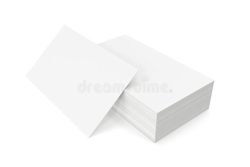 Stack of Blank Business Card on White Background. 3d Rendering Stock ...