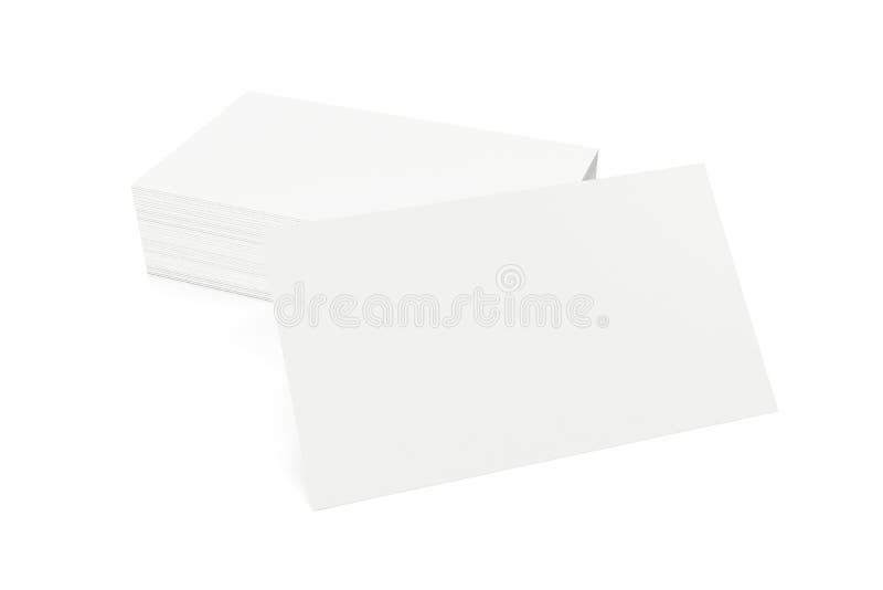 Stack of Blank Business Card on White Background. 3d Rendering Stock ...