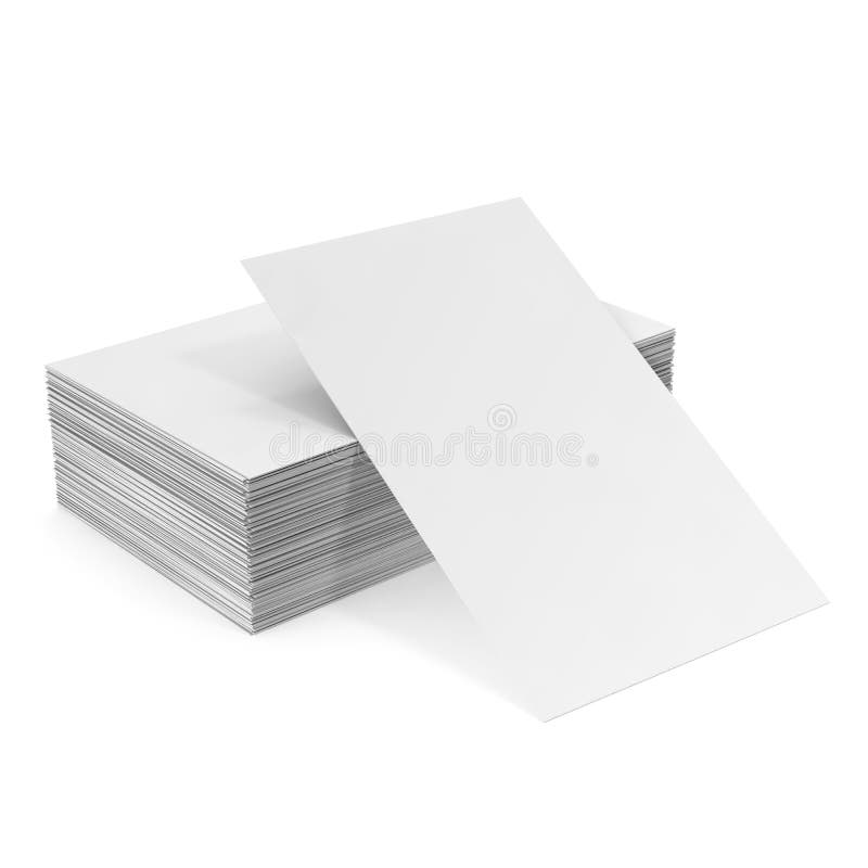 Stack Of Blank Business Card On White Background. Stock Illustration ...