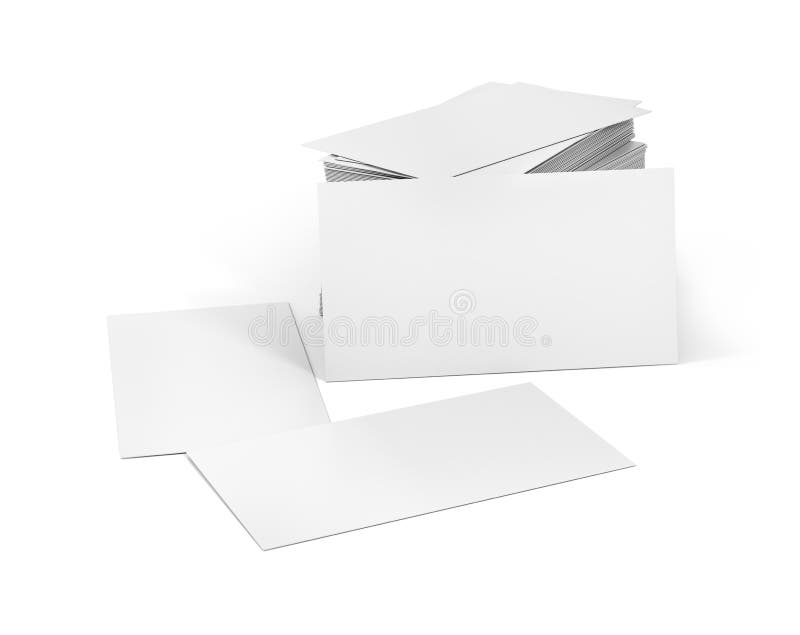 Stack of Blank Business Card on White Background Stock Vector ...