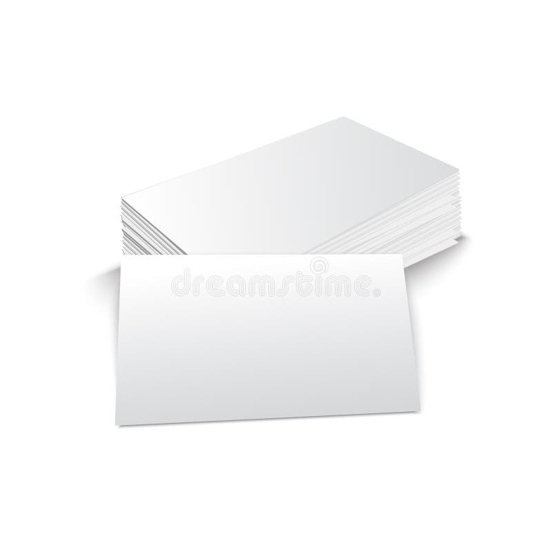 Stack of Blank Business Card on White Background with Soft Shadows ...