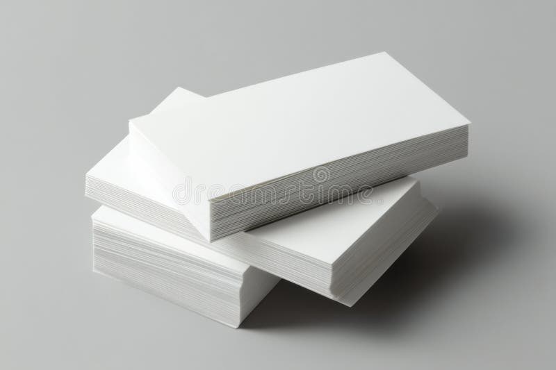 Stack of Blank Business Cards Ready for Design and Printing on a ...