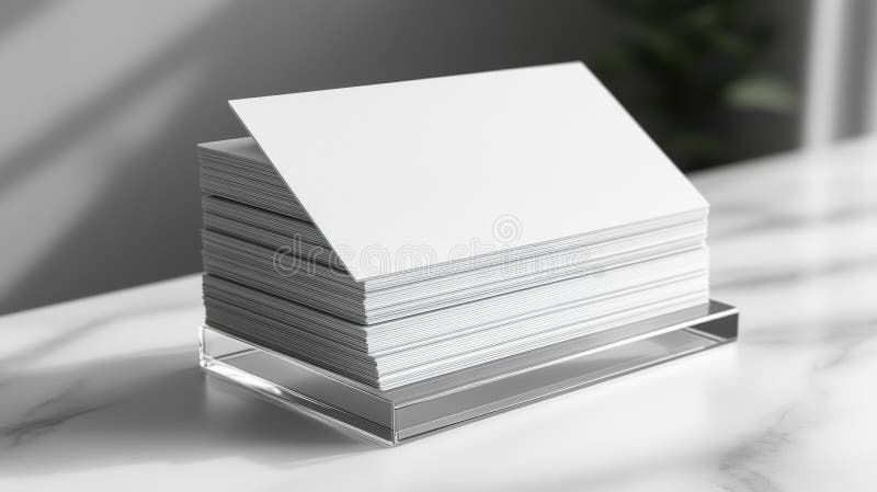 Stack of Blank Cards on a Transparent Holder Generative AI Stock ...