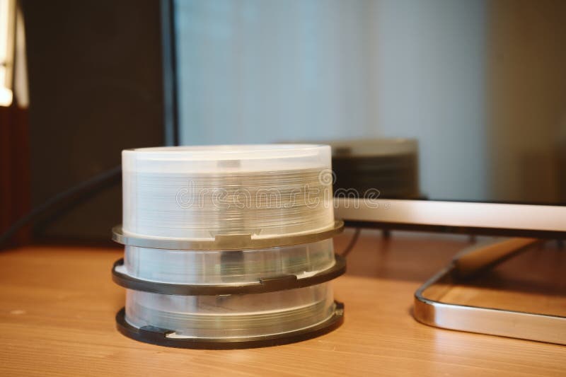Stack of Blank CDs in Plastic Cases Stock Image - Image of brand, data ...