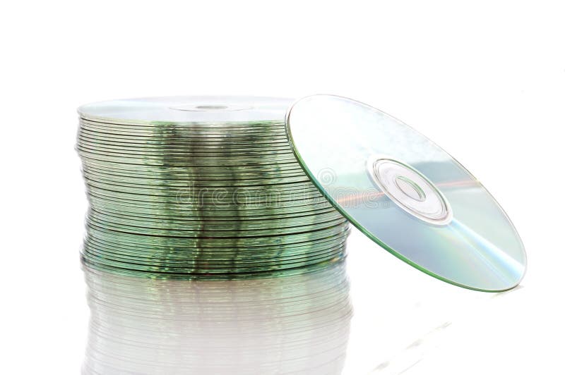 Stack of Blank Compact Disks, Isolated on White Stock Photo - Image of ...