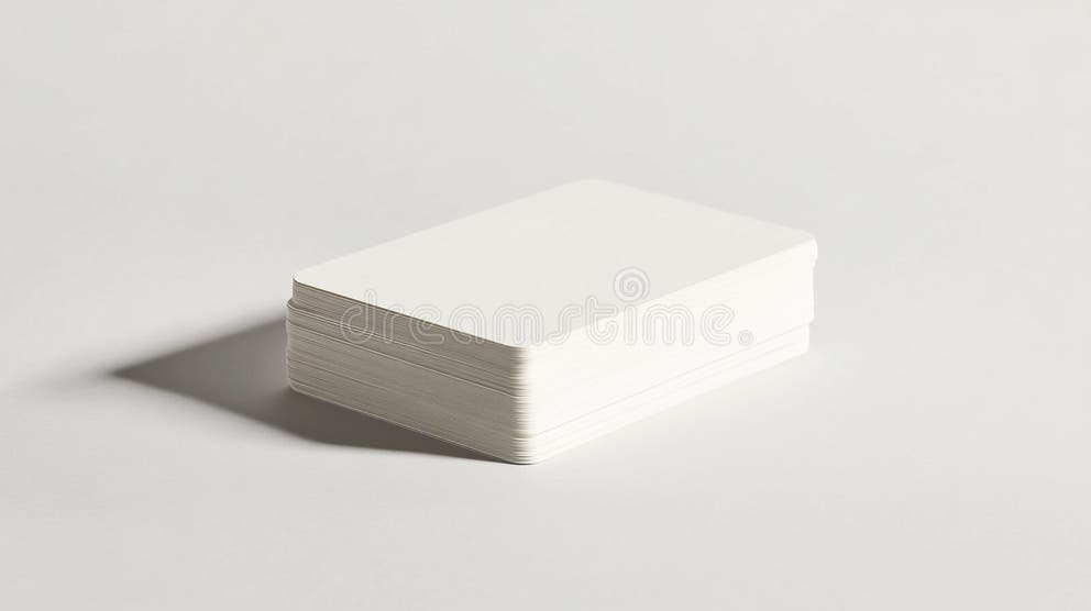 Stack of Blank Flashcards on a White Surface Stock Illustration ...