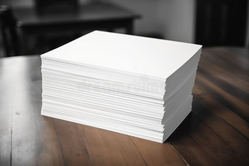 Stack of Blank Flyer Templates on Desk Stock Illustration ...
