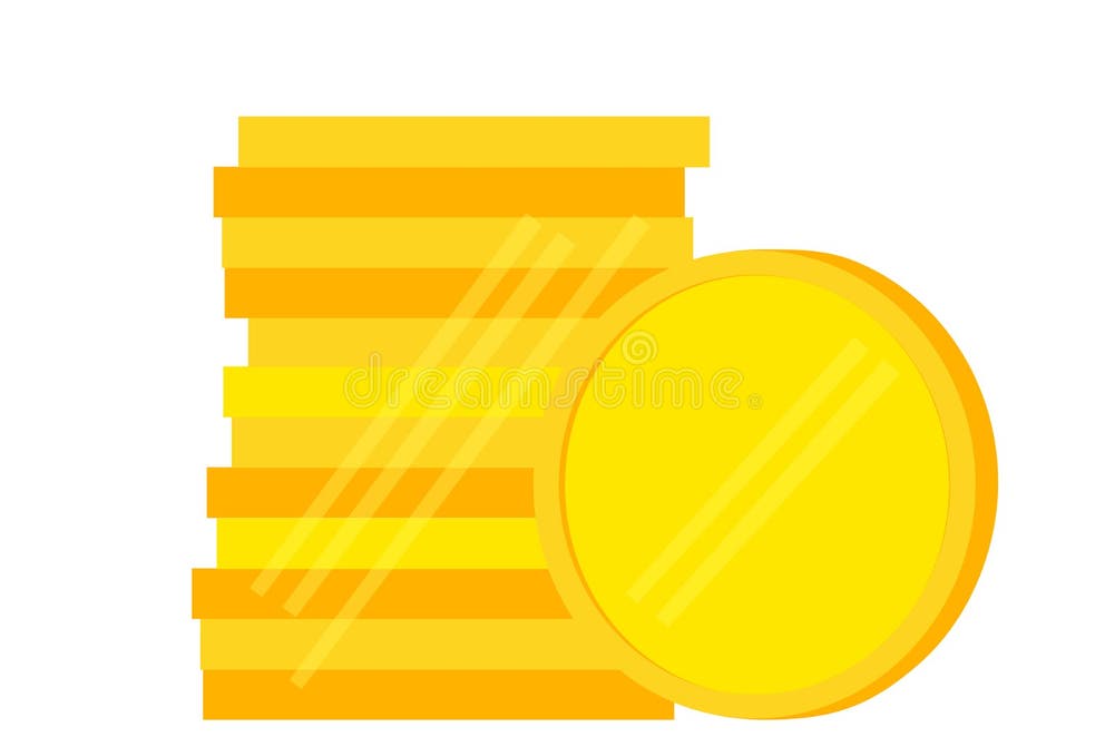 Stack of Blank Golden Coin stock vector. Illustration of expensive ...