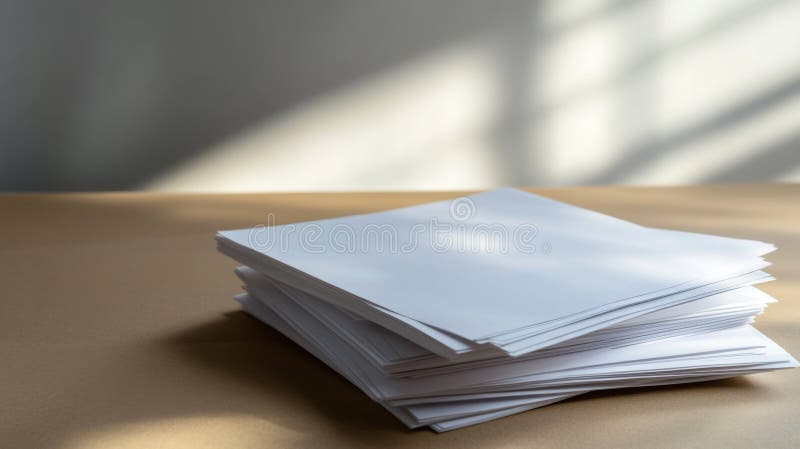 A Stack of Blank Job Applications on a Simple Desk in a Neutral, Softly ...