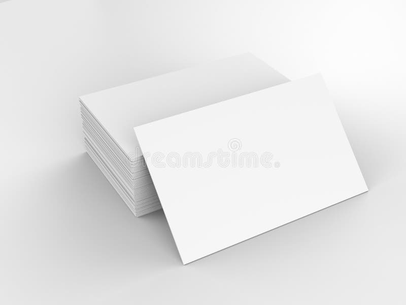 Stack of blank name cards stock illustration. Illustration of paper ...