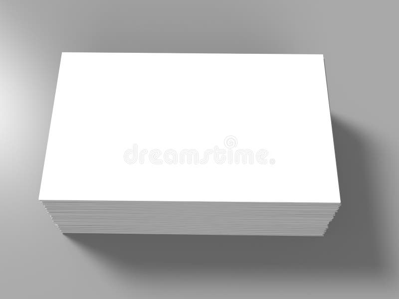 Stack of blank name cards stock illustration. Illustration of empty ...