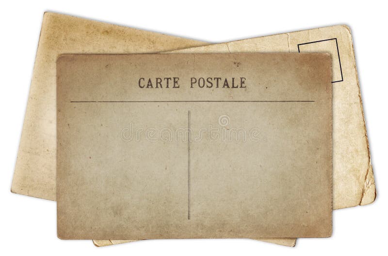 Stack of Blank Old Vintage Postcard Isolated Stock Image - Image of ...