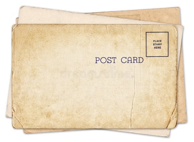 Stack of Blank Old Vintage Postcard Isolated Stock Image - Image of ...