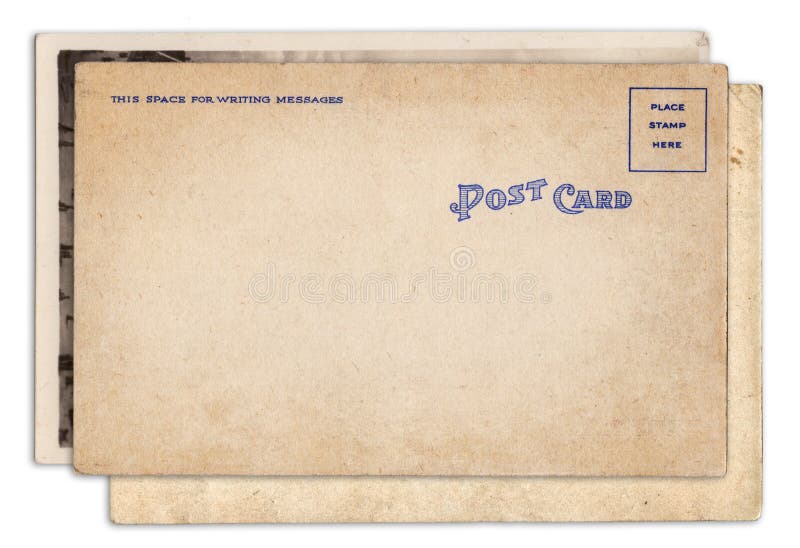 Stack of Blank Old Vintage Postcard Isolated Stock Image - Image of ...