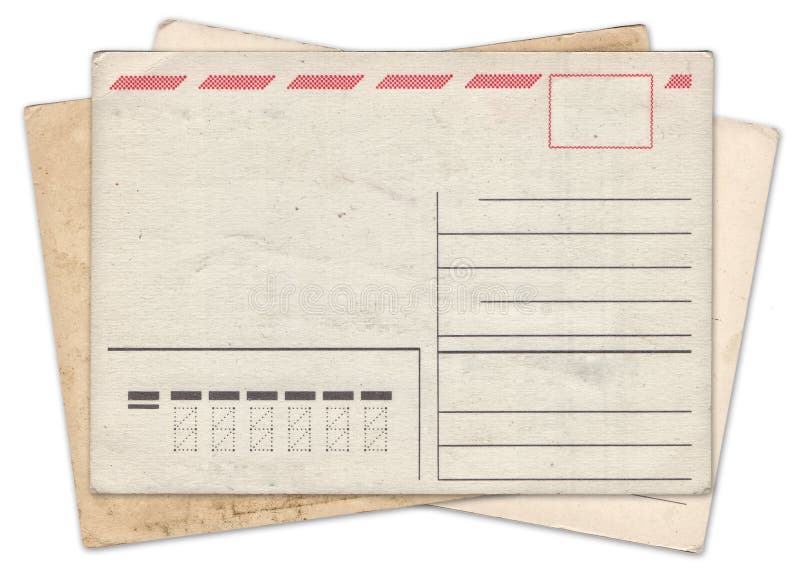 Stack of Blank Old Vintage Postcard Isolated Stock Image - Image of ...