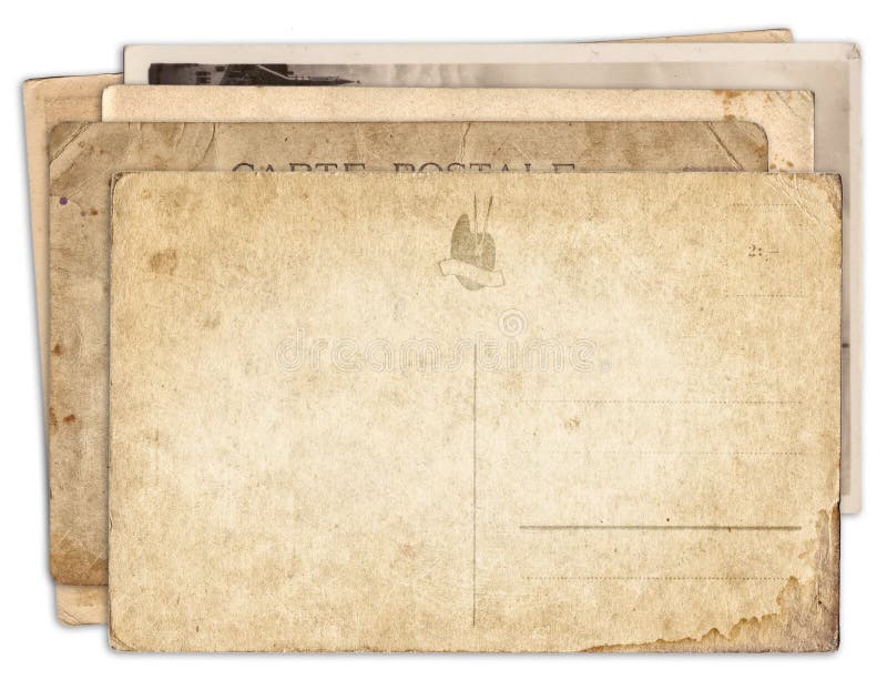 Stack of Blank Old Vintage Postcard Isolated Stock Image - Image of ...