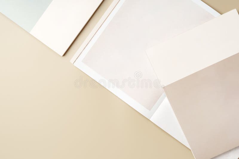 Stack of Blank Paper on Beige Background Stock Photo - Image of ...