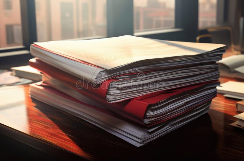 Stack of Blank Paper with Binder Clips on Wooden Table Indoors Stock ...
