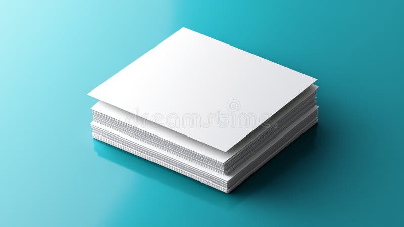 Stack of Blank Paper on Blue Background Stock Photo - Image of modern ...
