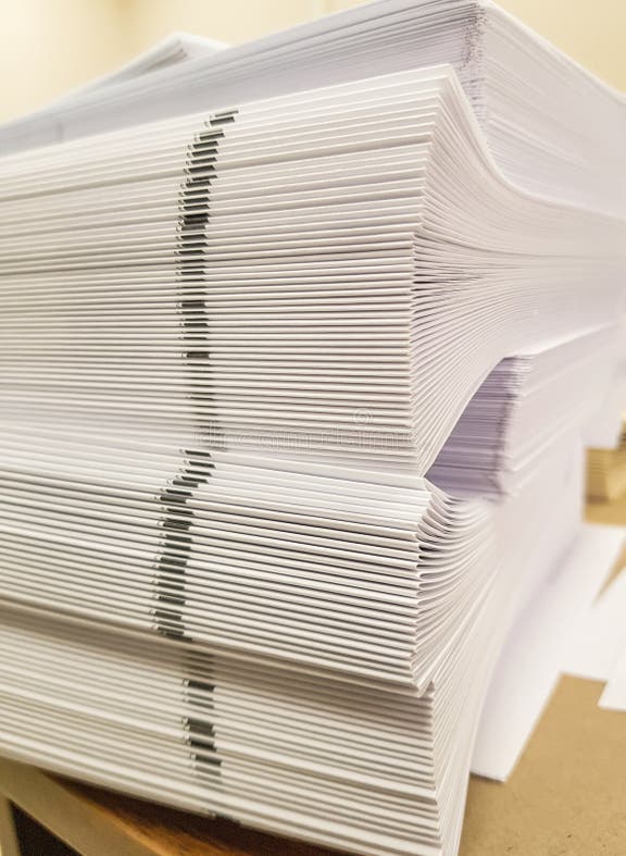 A Stack of Blank Paper, Book Blocks Prepared for Binding in a Printing House Stock Image - Image ...