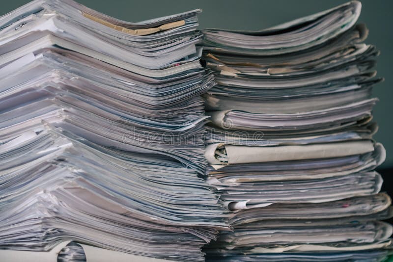 Stack of Blank Papers with Binder Clips on Wooden Table Indoors ...