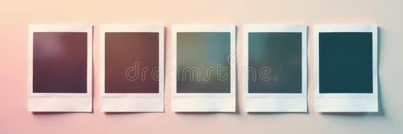 Stack of Blank Polaroid Frames in a Straight Line, Shadow Effect ...