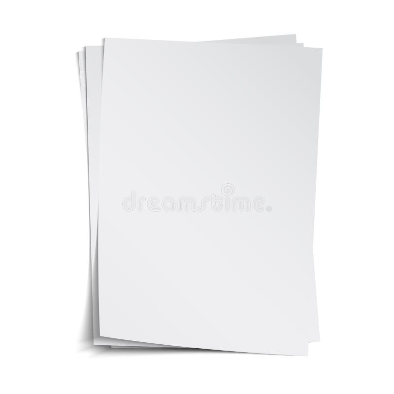 Stack Of Blank Sheets With Shadow, Vector Template Stock Vector ...