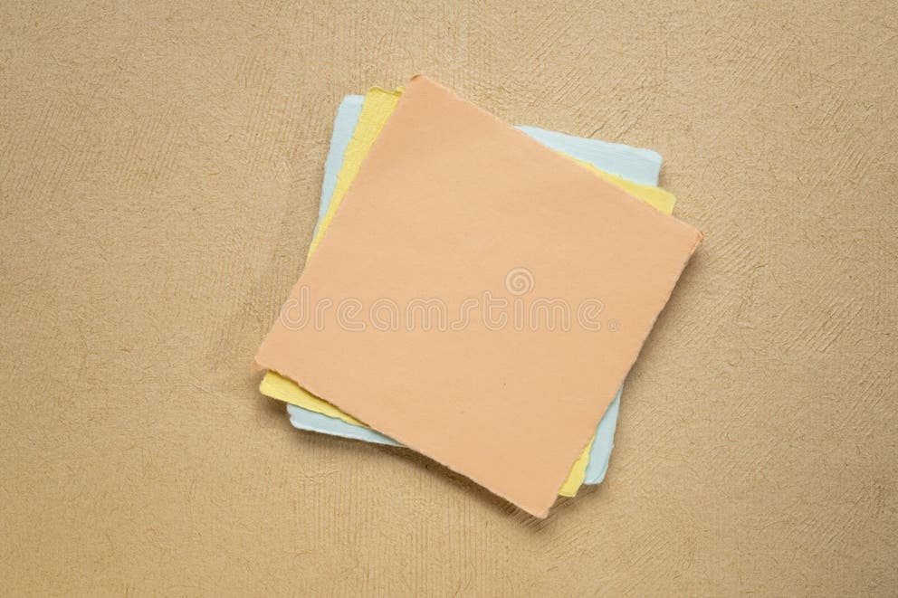 Stack of Blank, Square Notes in Pastel Colors Stock Image - Image of ...