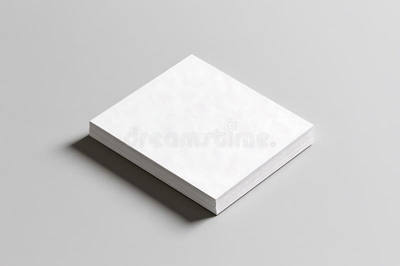 Stack of Blank Square Papers on Gray Background Stock Illustration ...