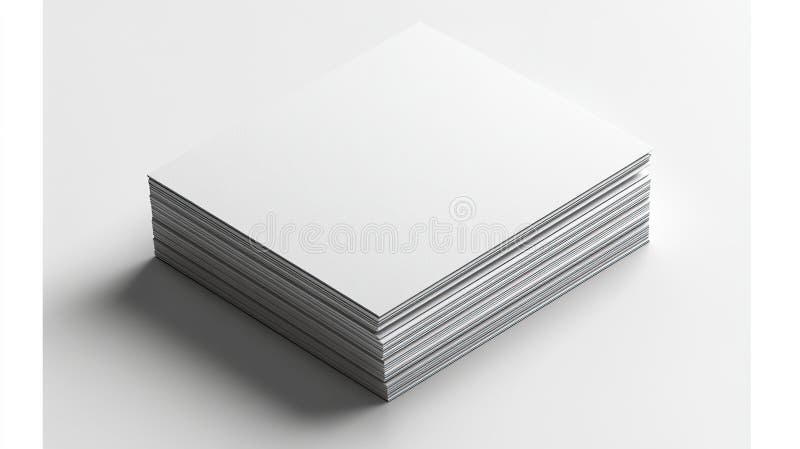 Stack of Blank Square Papers on White Background Stock Illustration ...