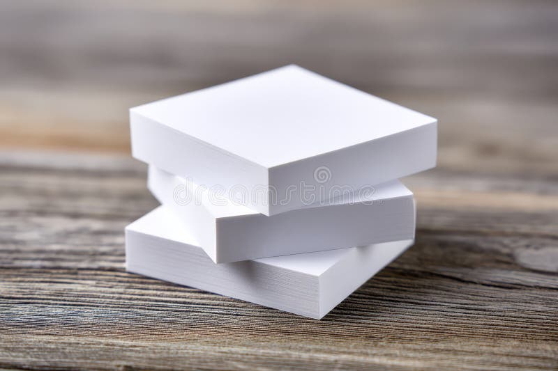 Stack of Blank Square Sticky Note Pads, Side View Stock Photo - Image ...