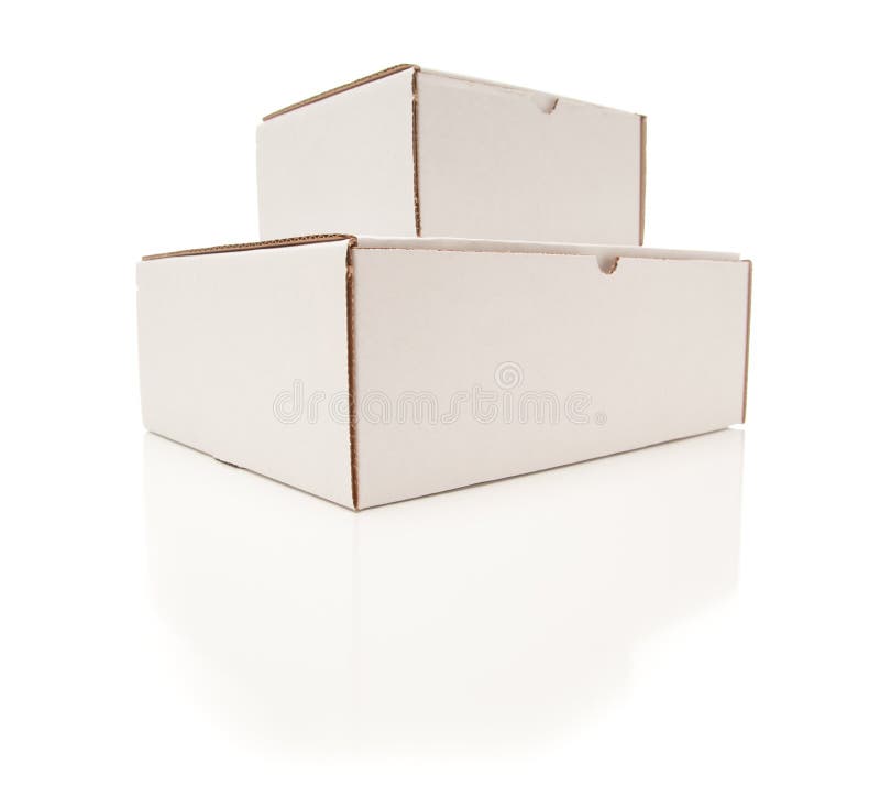 Stack of Blank White Cardboard Boxes Isolated Stock Photo - Image of ...