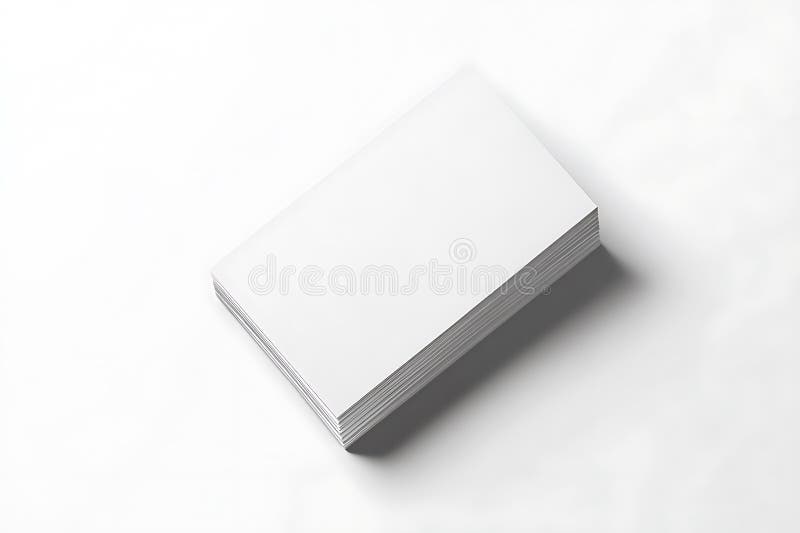 Stack of Blank White Cards on White Background Stock Illustration ...