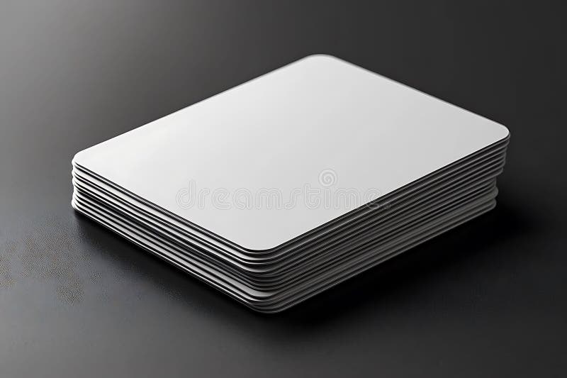 Stack of Blank White Cards on a Dark Background for Mockups and ...