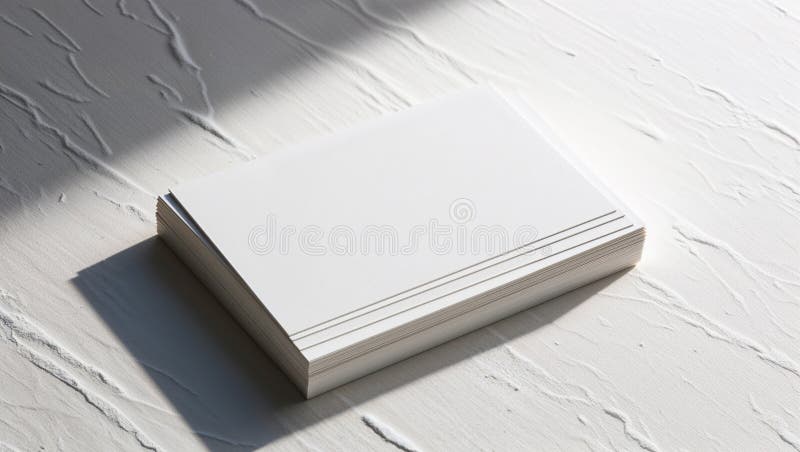 Stack of Blank White Cards on Textured Surface Stock Illustration ...
