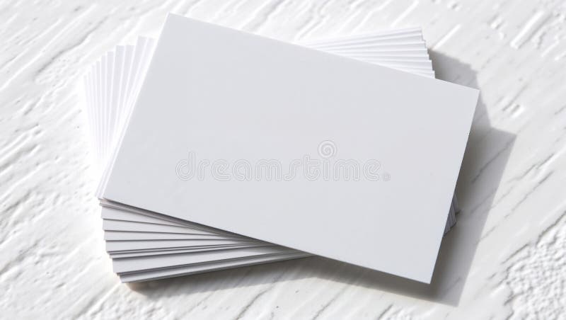 Stack of Blank White Cards on Textured Surface Stock Illustration ...