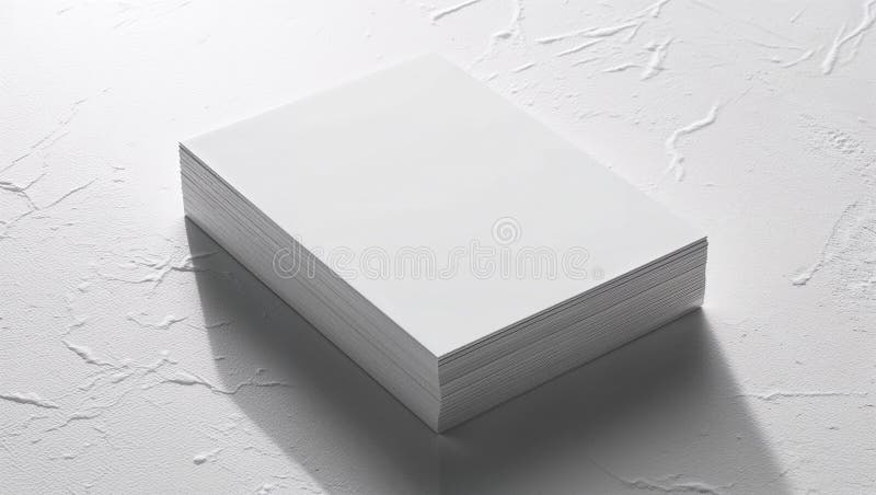 Stack of Blank White Cards on Textured Surface Stock Illustration ...