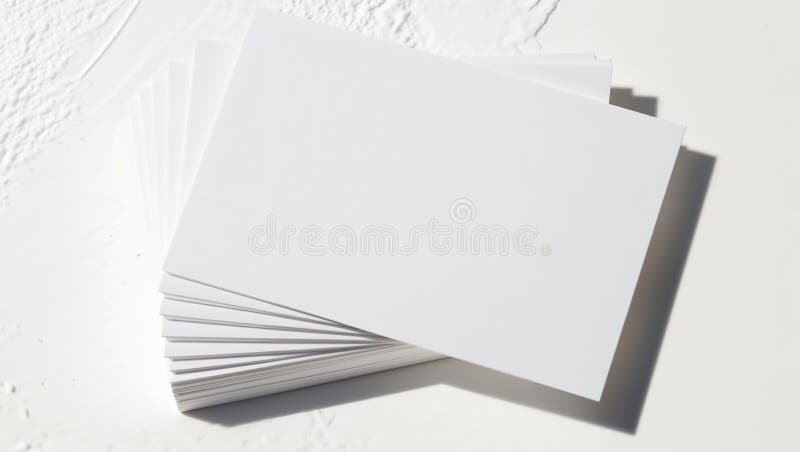 Stack of Blank White Cards on Textured Surface Stock Illustration ...