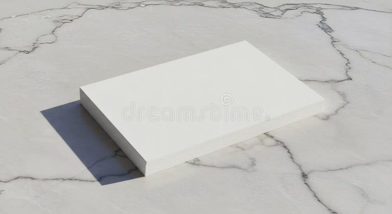 Stack of Blank White Paper on Marble Surface Mockup for Presentation ...