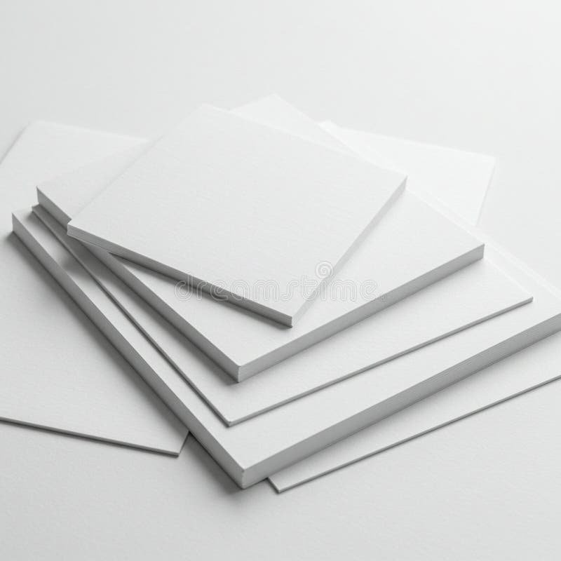 A Stack of Blank White Paper Sheets Arranged on a Flat Surface. the ...